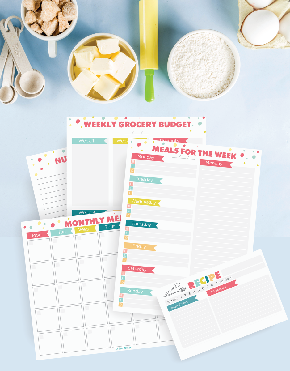 The Ultimate Meal Planner Kit – Teal Notes