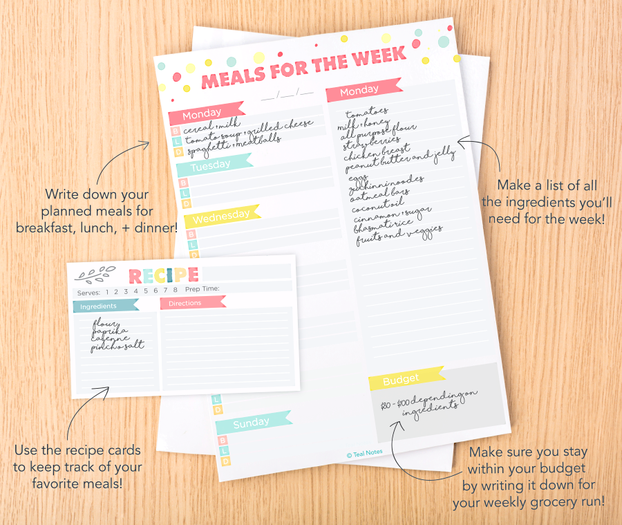 $3 Printables – Teal Notes
