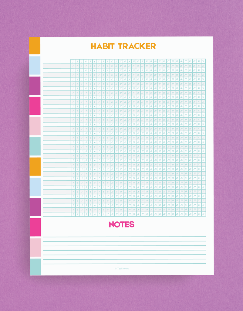 Plan & Create Printable Planner Kit – Teal Notes