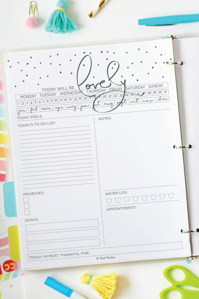 4 Page Notes Pack – Teal Notes