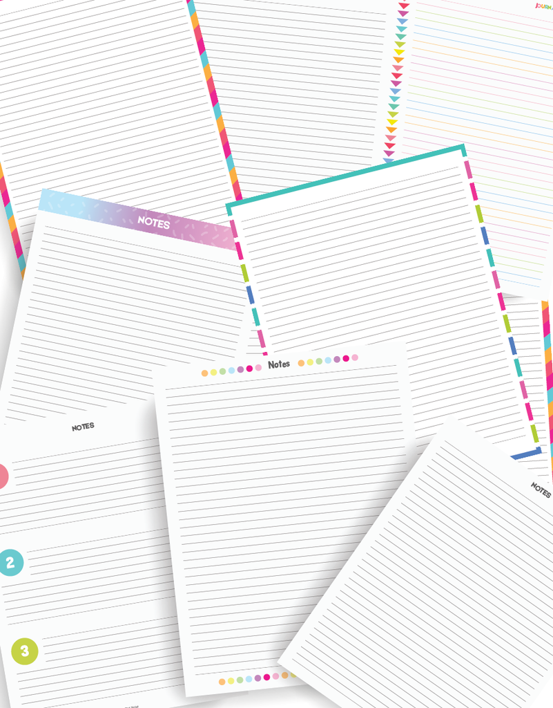 8 Page Notes Printable Kit – Teal Notes