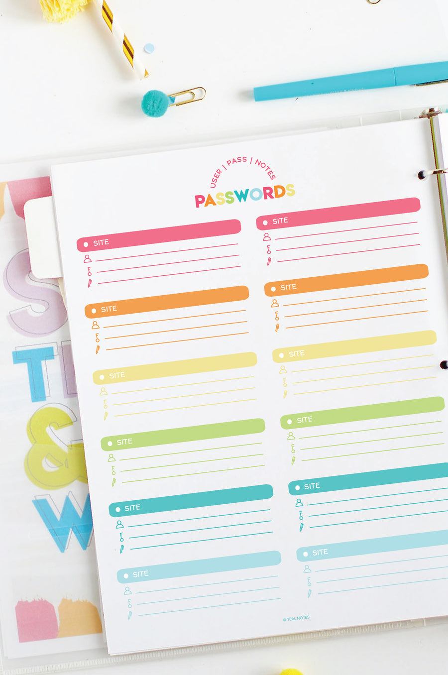 $3 Printables – Teal Notes