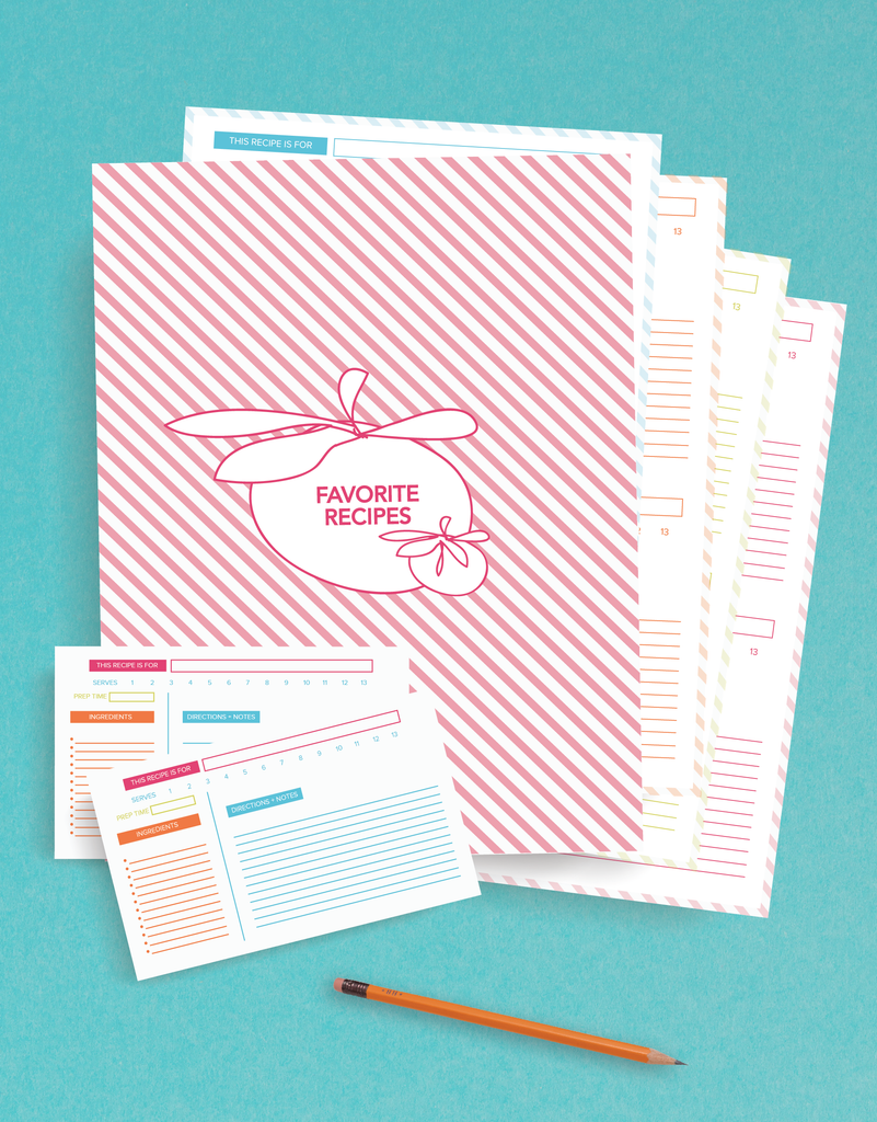 Printable Recipe Kit – Teal Notes