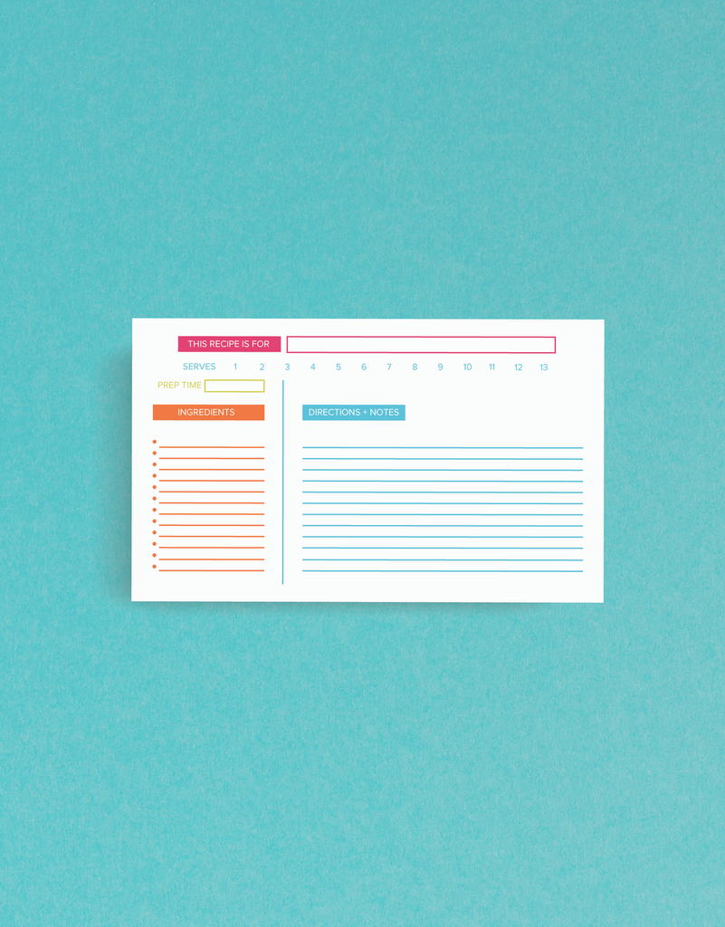 Printable Recipe Kit – Teal Notes