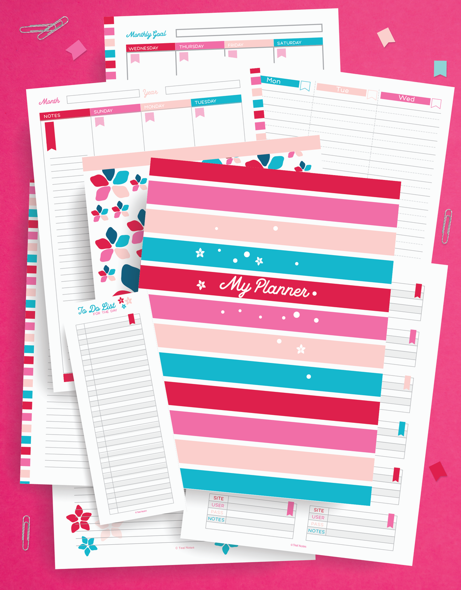 Spring Planner Printable Kit (31 pages!) – Teal Notes