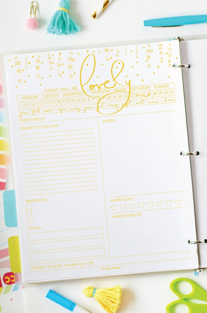 4 Page Notes Pack – Teal Notes